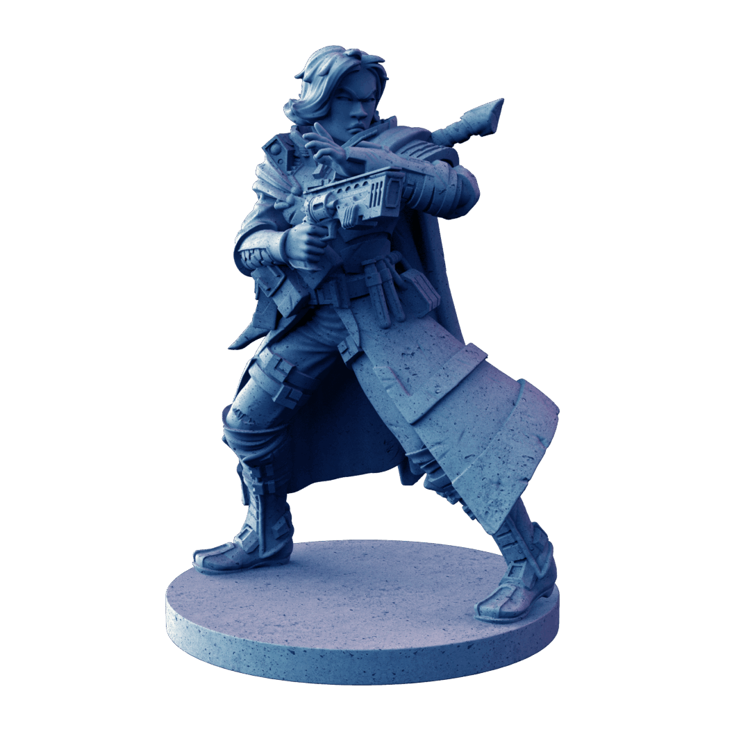 Nokura, Human Bounty Hunter - Sci-fi Fighter STL - Battle Systems