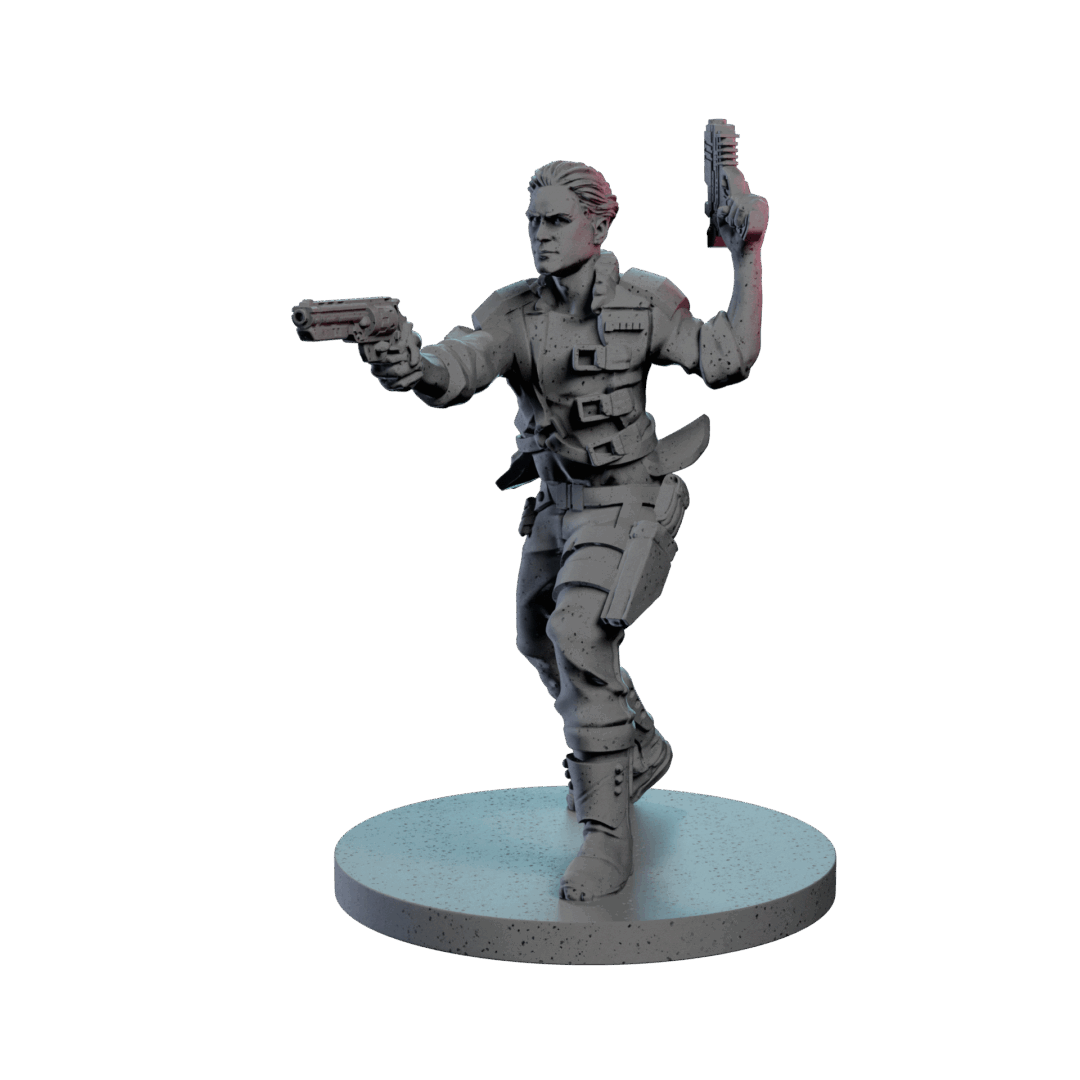 Jace, Human Captain - Sci-Fi Mercenary STL - Battle Systems