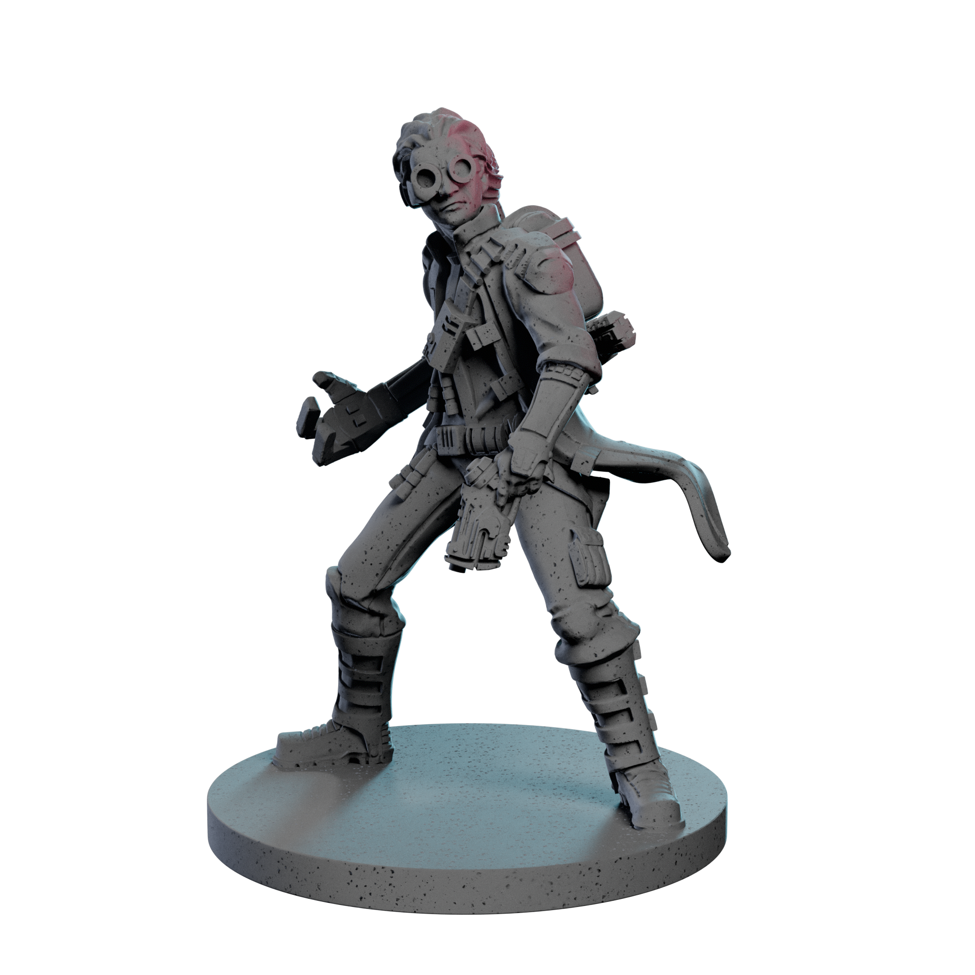 Pi, Human Cyborg - Sci-Fi Mercenary STL - Battle Systems